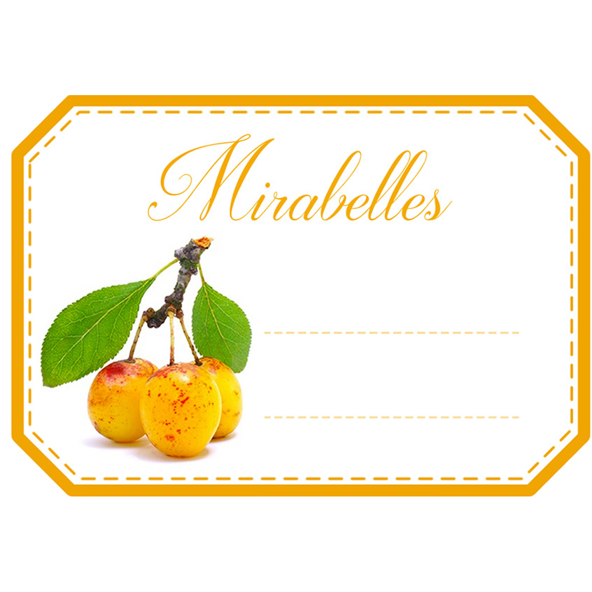 Étiquettes confiture mirabelle x10 – Mon Bio Jardin